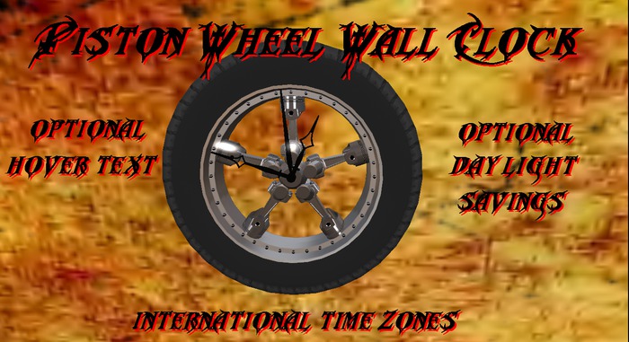 Second Life Marketplace - ::SSD:: Piston Wheel Wall Clock(Boxed)
