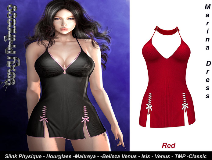 Second Life Marketplace Sexy Princess Marina Red Dress 5927