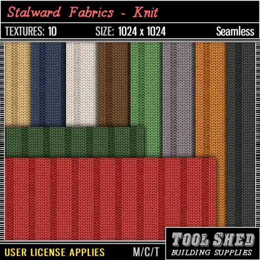 Second Life Marketplace - Tool Shed - Stalward Fabrics - Knit ...