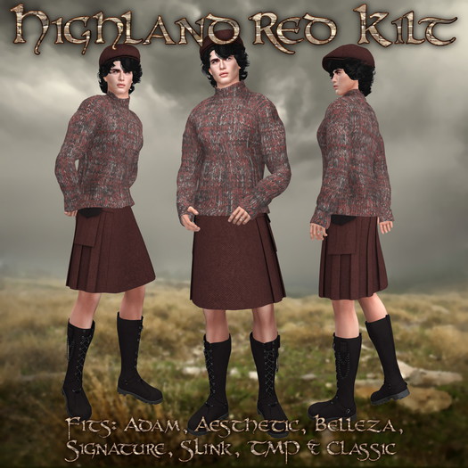Second Life Marketplace - RRW ~ Highland Red Kilt ~ Moor Stalker