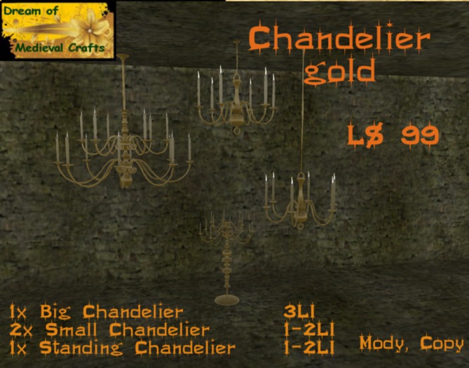Second Life Marketplace - ((*DMC*)) Chandelier gold B