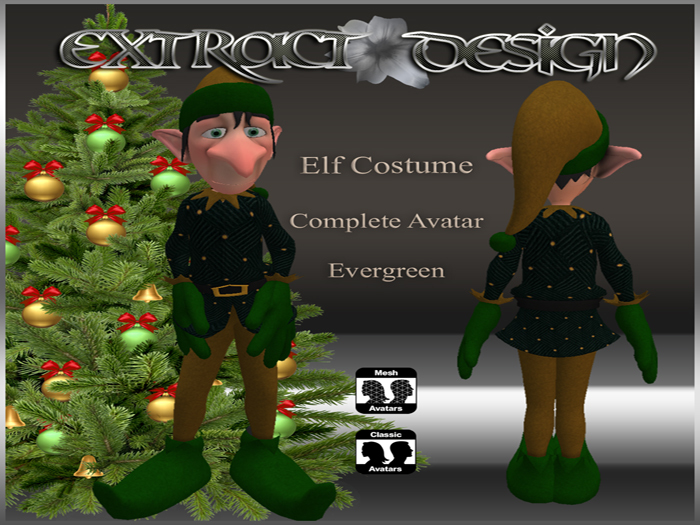 Second Life Marketplace - *ED* Elf Costume Complete Avatar Evergreen