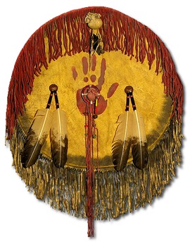 Second Life Marketplace - Wall Decor - Native American - Red Hand Shield