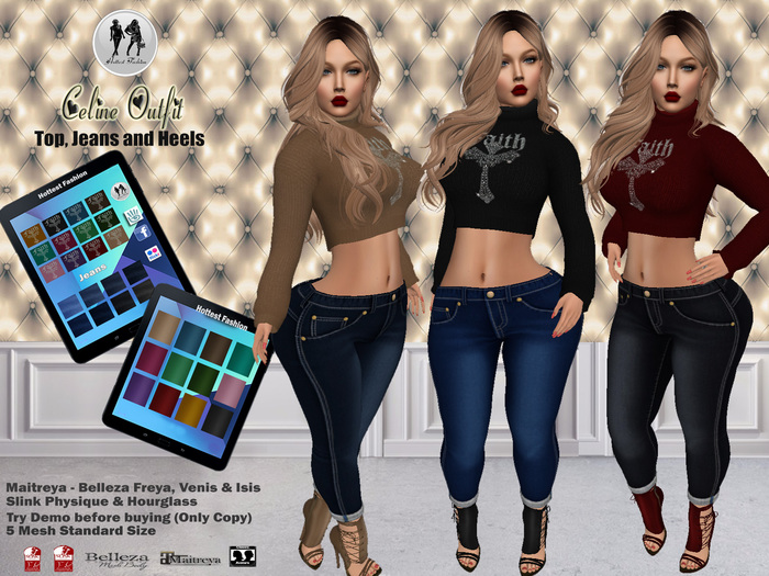 Second Life Marketplace - :H.F CELINE OUTFIT (HUD TEXTURE CHANGE)