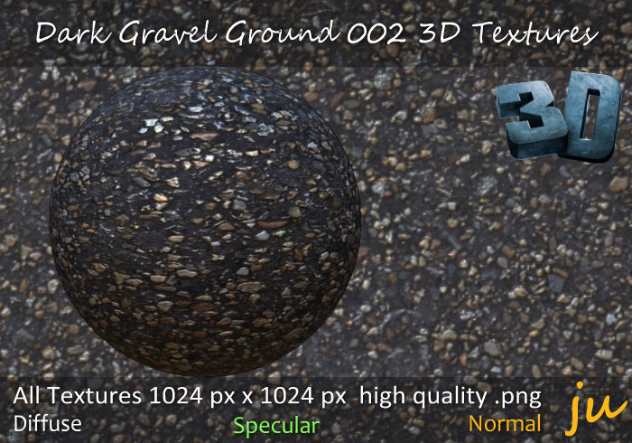 Second Life Marketplace - JU Dark Gravel Ground 002 3D Textures Full Perm