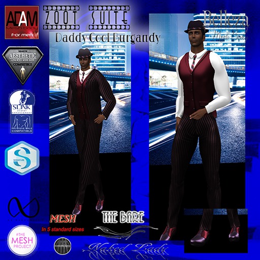 Second Life Marketplace - Zoot Suit~Daddy Cool~Burgandy