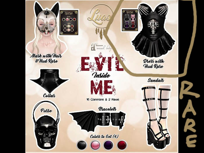 Second Life Marketplace - Luas Evil Inside Me Dress RARE