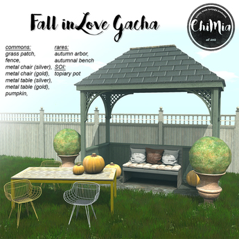 Second Life Marketplace - ChiMia:: FiL Autumnal Bench [gacha] RARE