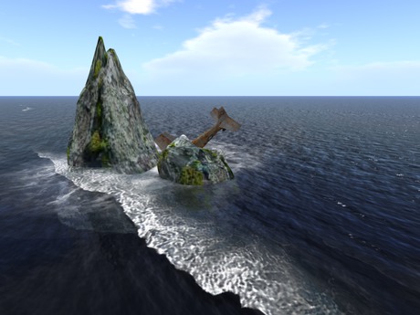 Second Life Marketplace - Crashed Wreck Airplane Abandoned -Offsim box