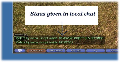 Second Life Marketplace - script - delete by menu