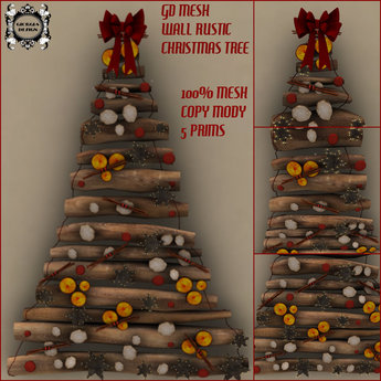 Second Life Marketplace - GD MESH WALL RUSTIC CHRISTMAS TREE