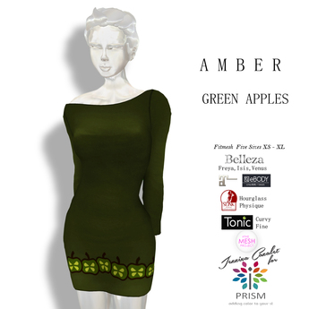 Second Life Marketplace - Prism Amber Off Shoulder Knit Mini Dress ...