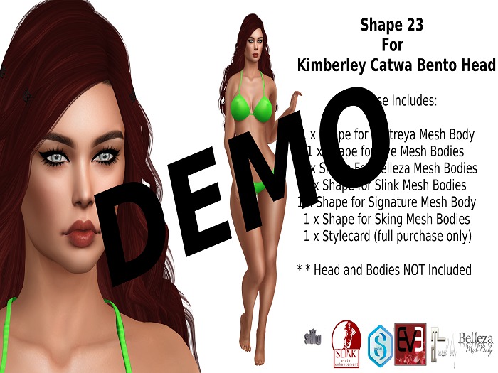 Second Life Marketplace - Shape 23 DEMO for Catwa Kimberly Mesh Head