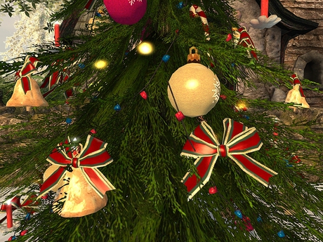 Second Life Marketplace - CJ Christmas Tree Classic gold - copy + mody