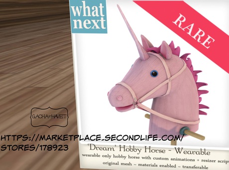 Second Life Marketplace - {what next} 'Dream' Wearable Hobby Horse ...