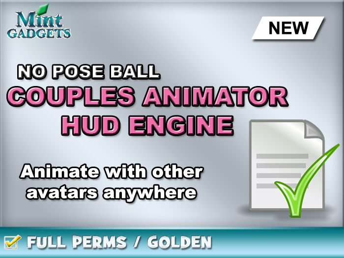 Second Life Marketplace - No Pose Ball Couples Animator HUD ENGINE ...