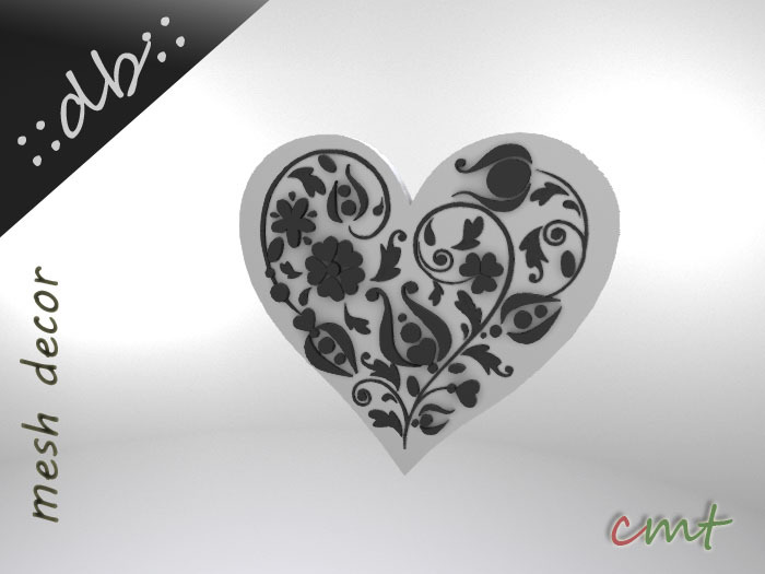 Second Life Marketplace - ::db:: Romantic Heart Ornament Wall Decor II