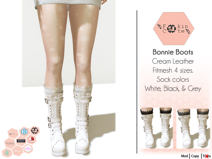 Second Life Marketplace - FC Bonnie Boots Cream *ADD ME DO NO REZ*