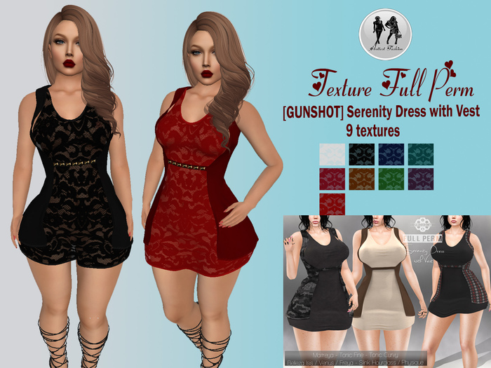 Second Life Marketplace - Texture [GUNSHOT] Serenity Dress with Vest ...