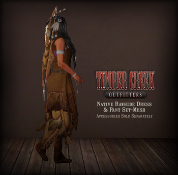 Second Life Marketplace - [Timber Creek] Native Rawhide Red Bead Dress ...