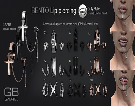 Second Life Marketplace - 4.::GB:: Lip piercing (Catwa Daniel) Copper ...