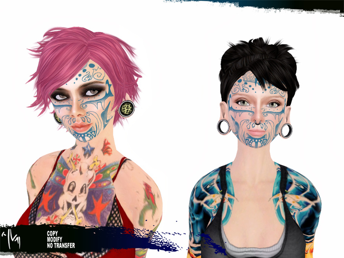 Second Life Marketplace - AVM Tattoo: Crappy Facial Tattoo - FREE - TLD1-60