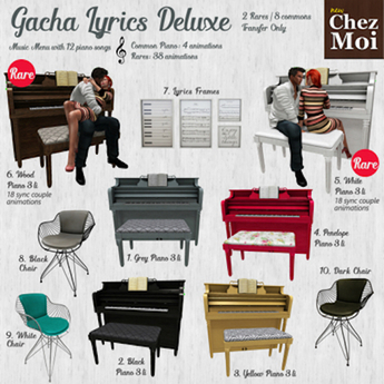 Second Life Marketplace - Deluxe Piano Yellow * CHEZ MOI