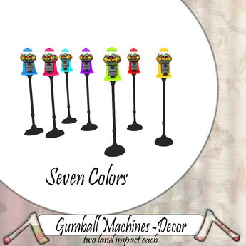 Second Life Marketplace - ^Upcycled^ Gumball Machines Decor