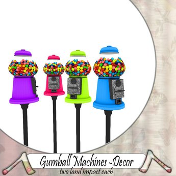 Second Life Marketplace - ^Upcycled^ Gumball Machines Decor
