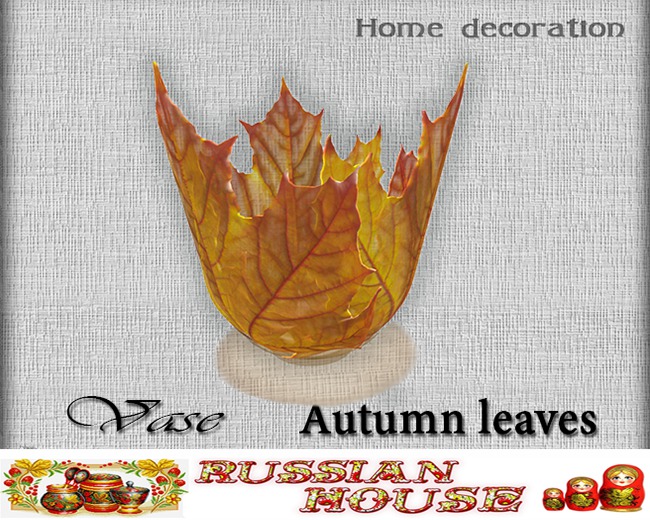 Second Life Marketplace - : Vase "Amber leaves"