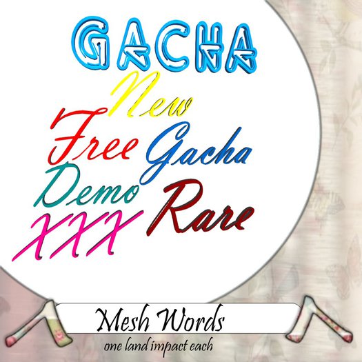 Second Life Marketplace - ^Upcycled^ Mesh Words - Free