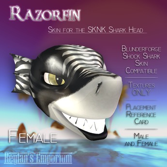 Second Life Marketplace - -Reylan's Emporium- SKNK Razorfin Shark Head ...
