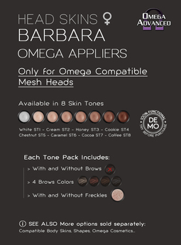 Second Life Marketplace - DISCOUNTED !!! [GA.EG] Head Skins - Barbara ...