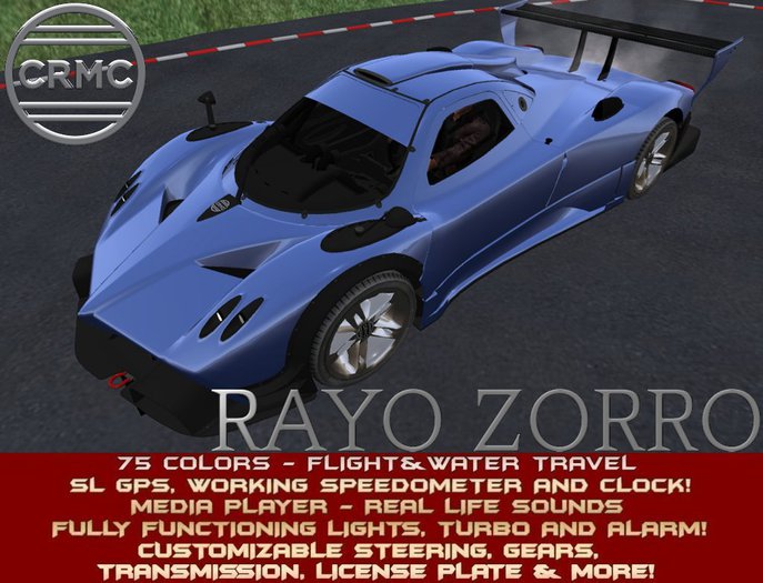 Second Life Marketplace - CRMC - RAYO ZORRO - 75 COLORS/FLIGHT/WATER ...