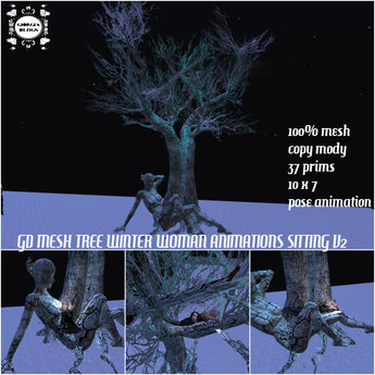 Second Life Marketplace - GD MESH TREE WINTER WOMAN ANIMATIONS SITTING V2