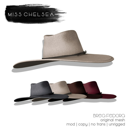 Second Life Marketplace - .miss chelsea. Brea Fedora Colour Pack 2