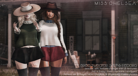 Second Life Marketplace - .miss chelsea. Brea Fedora Colour Pack 2