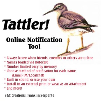 Second Life Marketplace - Tattler - Online/Offline notifier