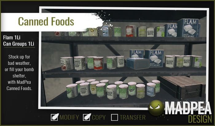 Second Life Marketplace - MadPea Canned Foods