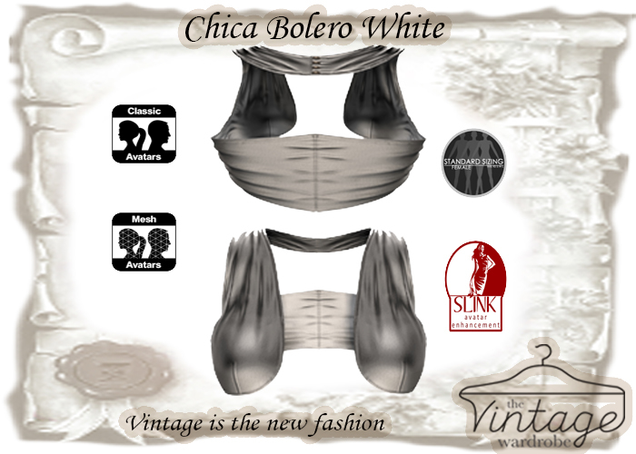 Second Life Marketplace - !VW! - Chica Bolero Leather White - fitted ...