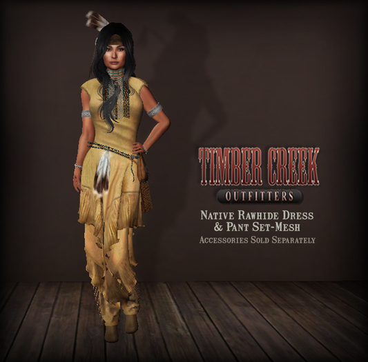 Second Life Marketplace - [Timber Creek] Native Rawhide Plain Dress ...