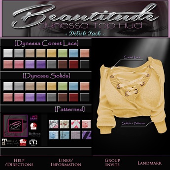 Second Life Marketplace - :[Beautitude]: Dynessa Top [Delish Pack]