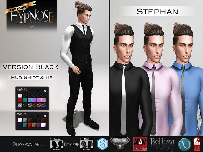 Second Life Marketplace - HYPNOSE MEN - STEPHAN BLACK OUTFIT