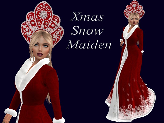 Second Life Marketplace - "SL" Xmas Snow Maiden - Red