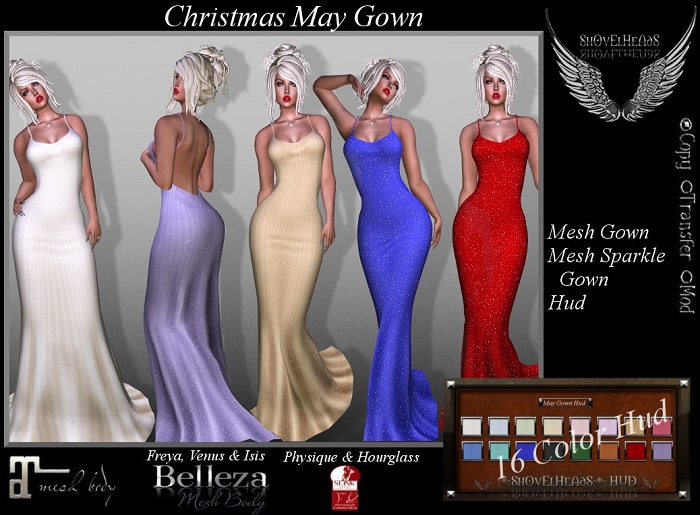 Second Life Marketplace Shovelheads Christmas May Gown