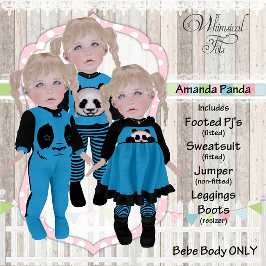 Second Life Marketplace - {WT} BB Amanda Panda set