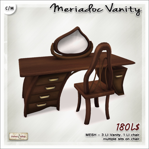 Second Life Marketplace - [V/W] Meriadoc Vanity - Medieval Fantasy desk ...