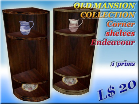 Second Life Marketplace - OLD MANSION COLLECTION Corner shelves ...
