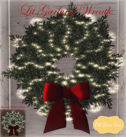 Second Life Marketplace {obd} Lit Garland Wreath