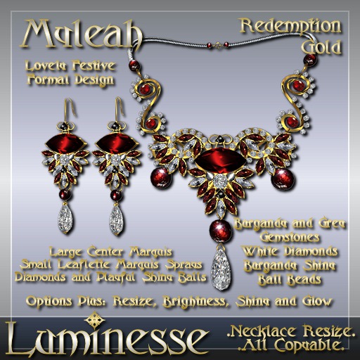 Second Life Marketplace - MYLEAH Redemption Necklace & Earrings Set OP ...
